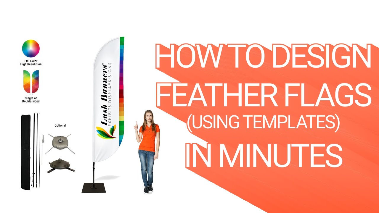 How to Design Feather Flag Banners in MINUTES using Adobe Illustrator or Photoshop