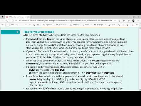 English vocabulary in use,Pre intermediate and intermediate course,Cambridge