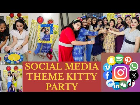 Social Media Theme Kitty Party | Dress and Decoration ideas | #kittyparty #socialmediaparty #games