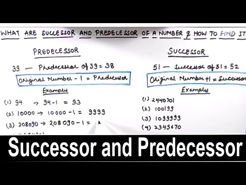 How to Find the Successor and Predecessor of a number / Successor and Predecessor