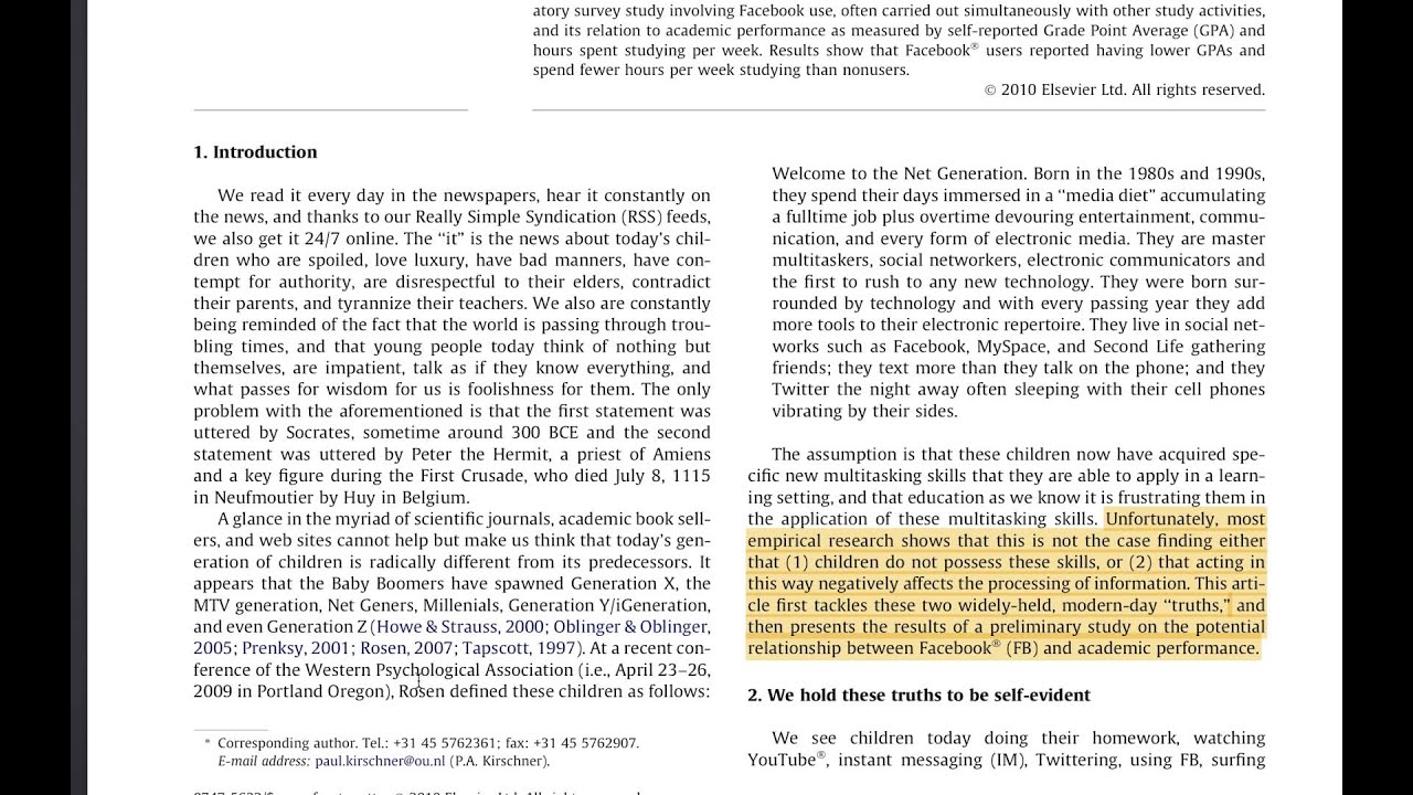 An Analysis of a Social Science Paper