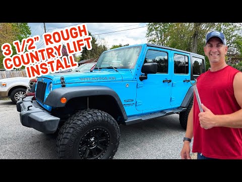 Installing Rough Country 3.5" Lift Kit on Jeep Wrangler JKU (2007-2018) - (DIY Jeep Lift!)