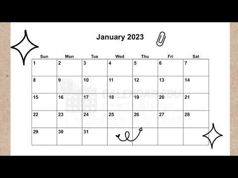 January 2023 Calendar Printable templates | PPT, PDF, Word, Excel, Xlsx, Docx Format | 2023 January
