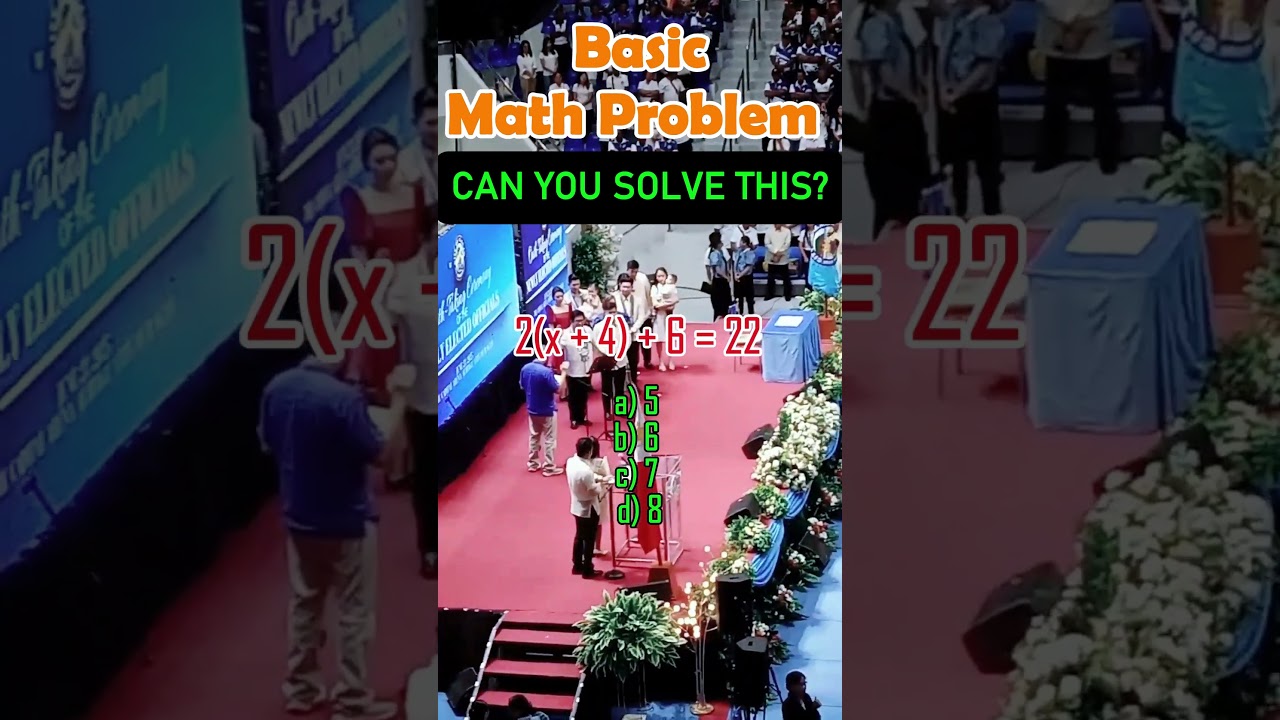 2(x + 4) + 6 = 22a) 5 b) 6 c) 7 d) 8#MATH #quizchallenge #MathTutor #fypシ゚viralシ #CivilServices