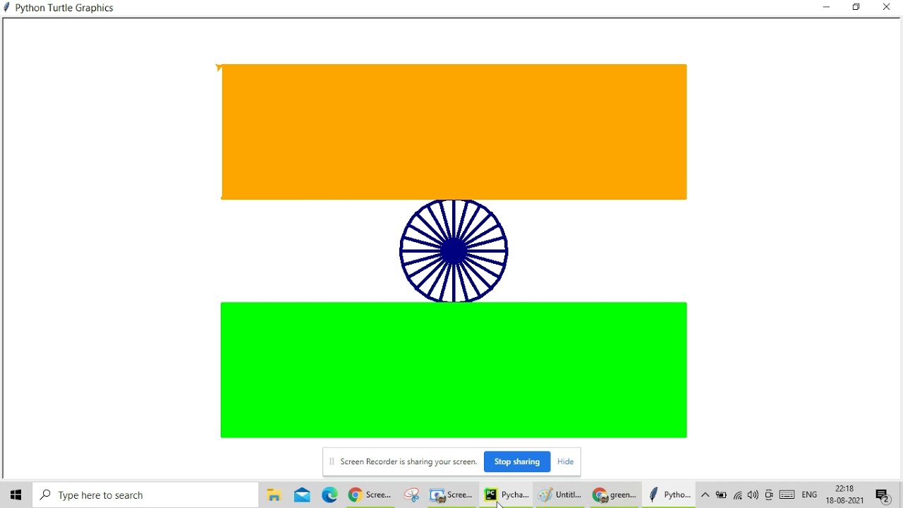 GitHub - ranajoy19/Python-Turtle-Graphics---Pattern-Drawing-INDIAN-NATIONAL-FLAG: In this video ...