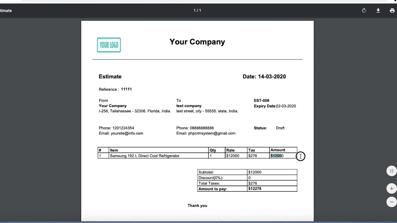 Send PDF Invoice and estimate to customers - BILLINGSCRIPT.COM