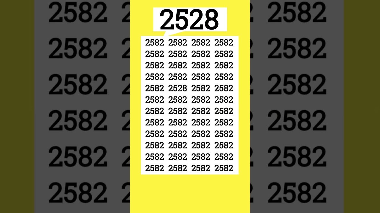 Can you locate the disguised 2528 in 5 seconds? #fypシ゚viral #iqtest #shorts #eymath