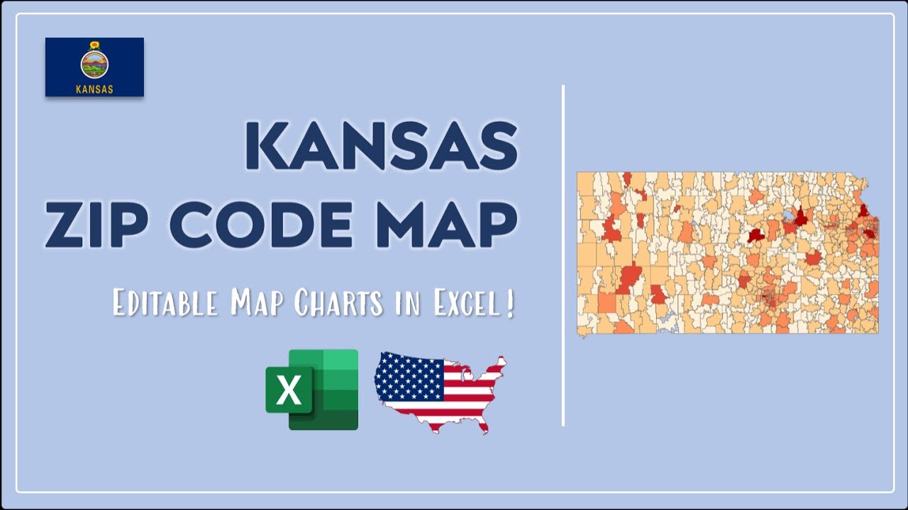 Kansas Zip Code Map in Excel - Zip Codes List and Population Map