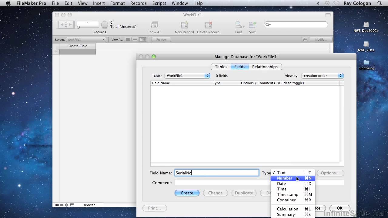 FileMaker Pro 13 Tutorial | Starting With The Manage Database Dialog