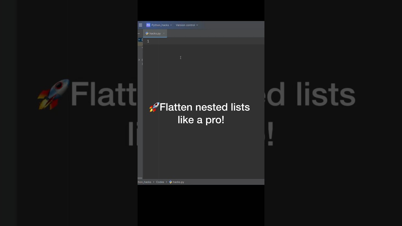 Flatten Nested List in One Line ⚡ Python Trick #python #shorts #coding #pythontricks #learnpython