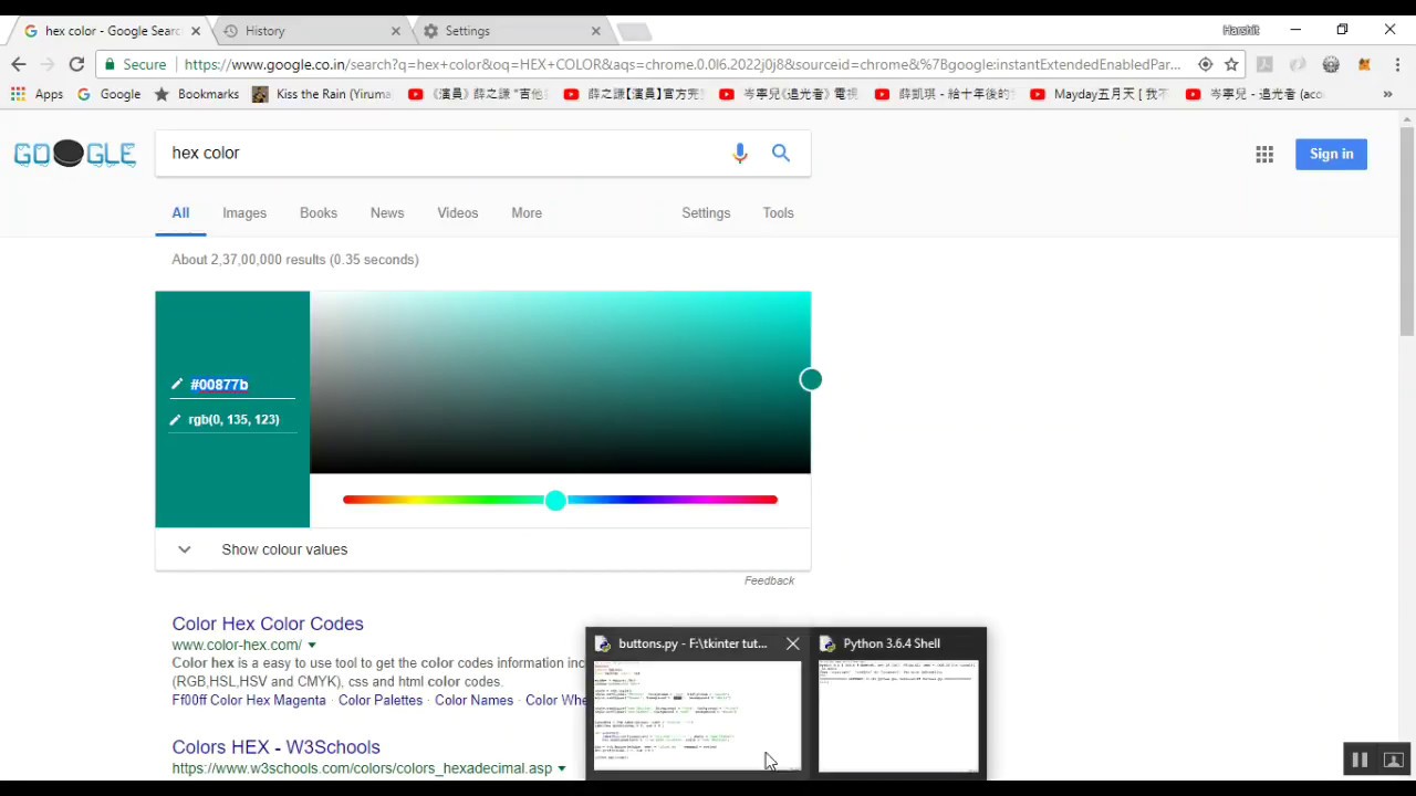 Python Tkinter GUI tutorial 04 : Hex Colors