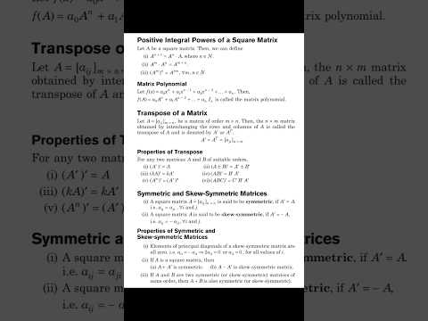 Matrics | properties of matrices #matrices #determinants