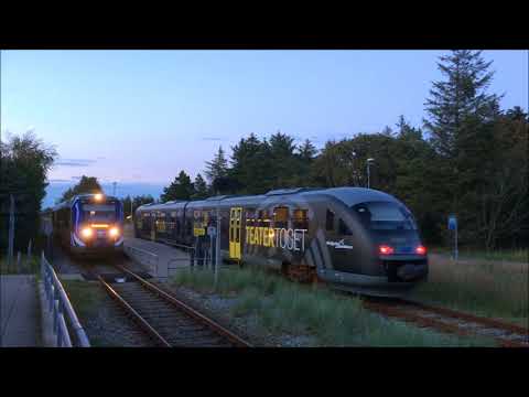Trains at Hulsig Station, Nord Jylland, Denmark