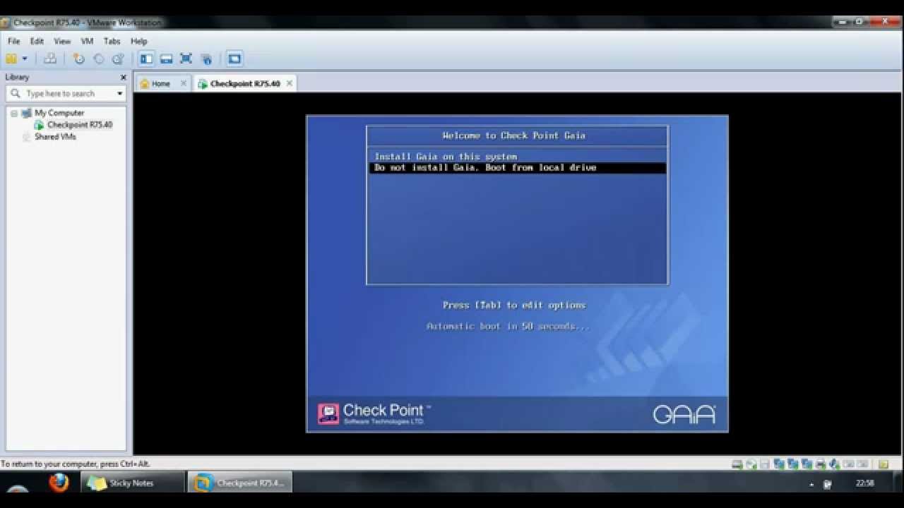 Check Point GAiA Firewall R75 - VMware Installation Video - Part 1