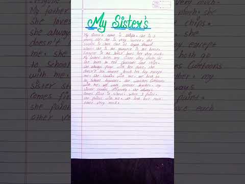 Simple english eassy on my sister/Writing english paragraph on my sister/ eassy on my sister