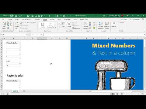 Mixed numbers and text in a column - 4 ways to convert - Excel Tips
