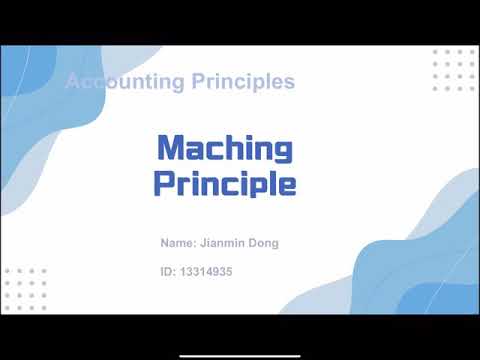 Accounting principles— Matching principle