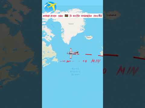 travel animation map from Jkia Nairobi Kenya to Seattle Washington USA #travelhacks #travelshorts