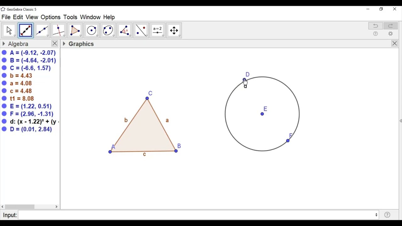 GeoGebra Classic 5 - Basic Tools - Attach /Detach Point