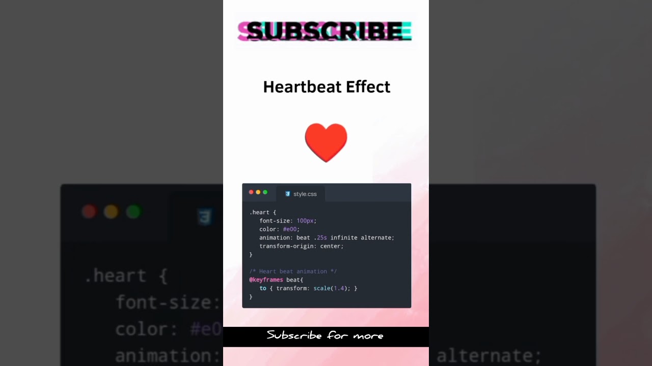 Heartbeat effect using HTML or CSS || HTML tutorial for beginners #html #trending #css #coding