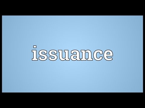 Issuance Meaning