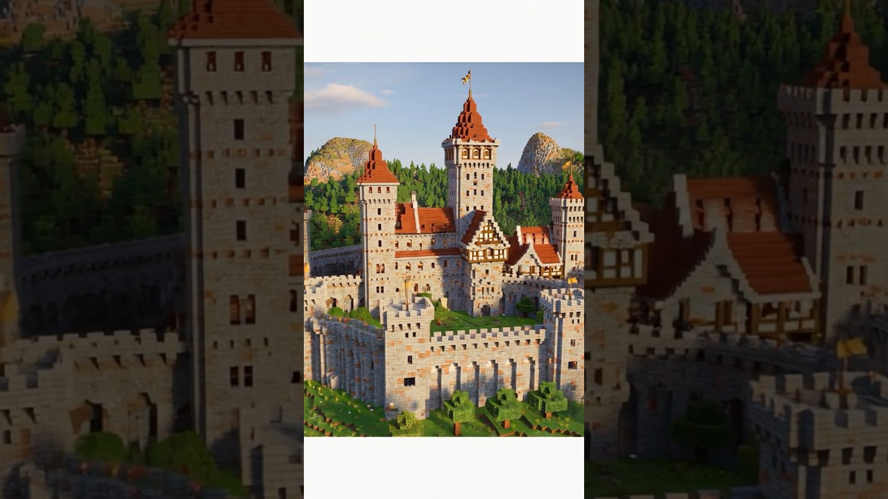 Minecraft Castle Build - Medieval Castle Showcase #minecraft #minecraftbuilding