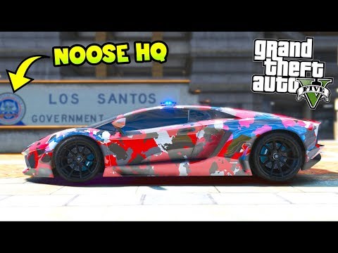Stealing a TOP SECRET Lambo from NOOSE Headquarters!! (GTA 5 Mods - Evade Gameplay)