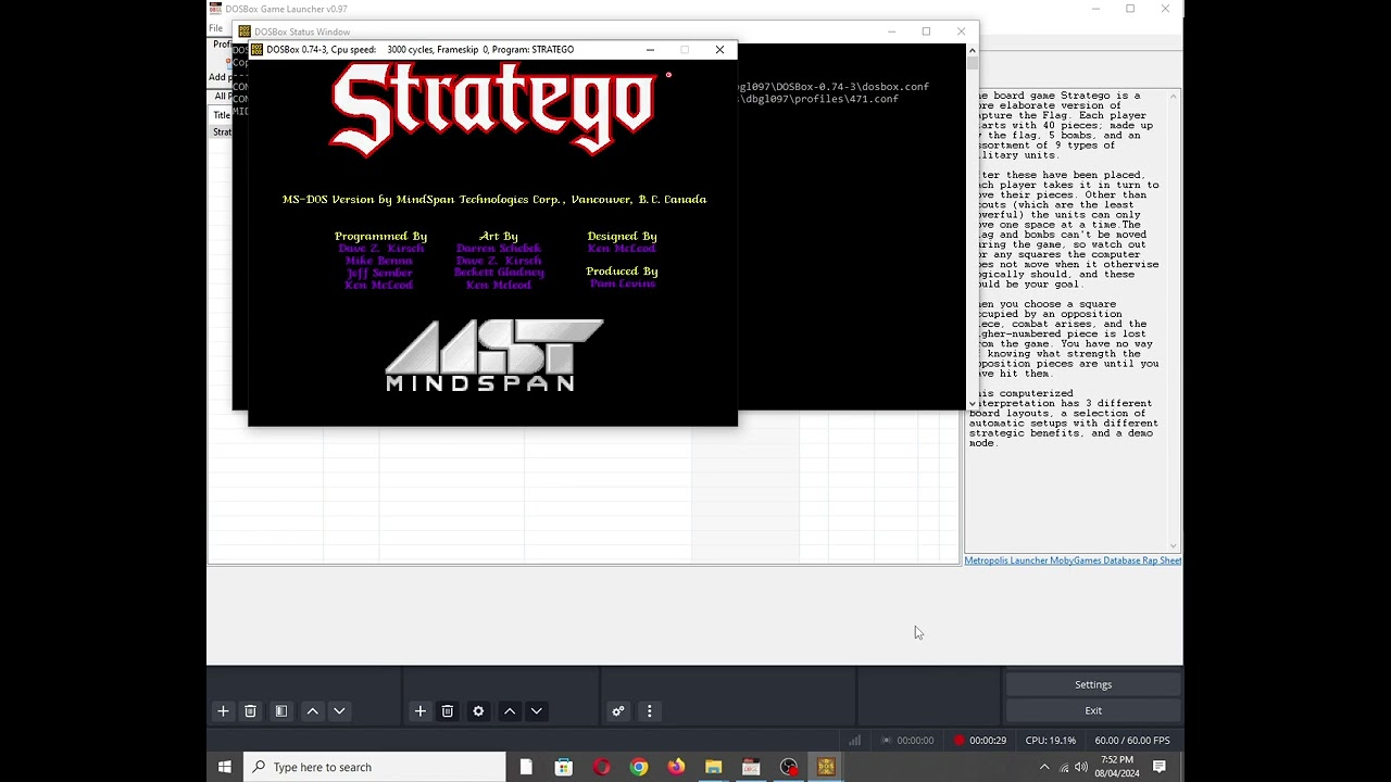 Stratego [MS DOS] Title on Game Blaster/CMS