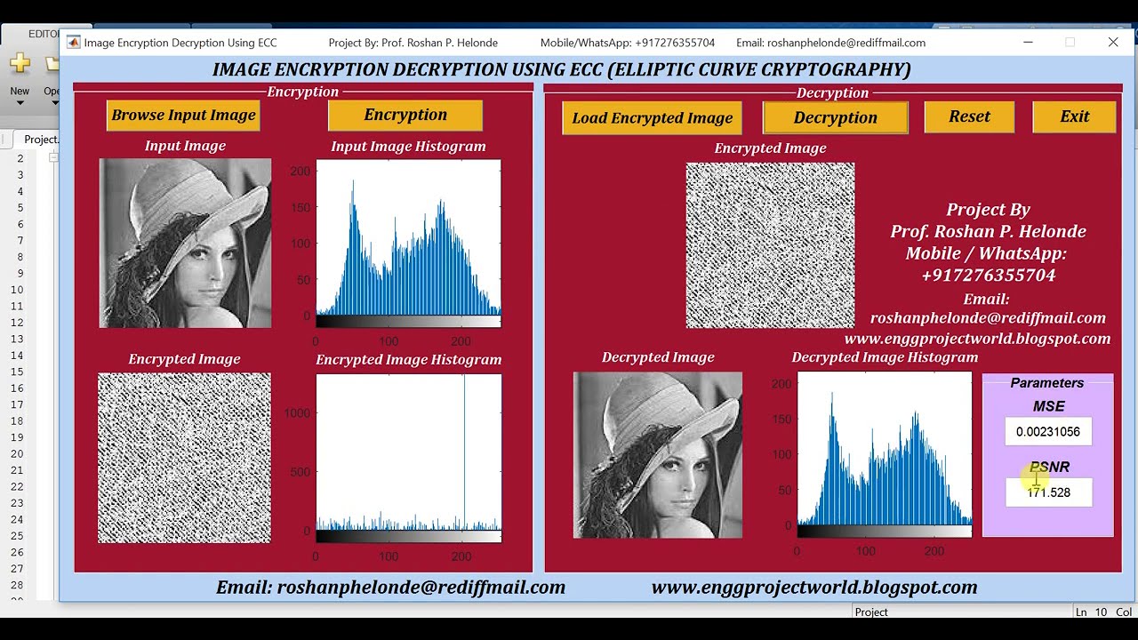 Matlab Code for Image Encryption Decryption Using ECC Elliptic Curve Cryptography| With Source Code