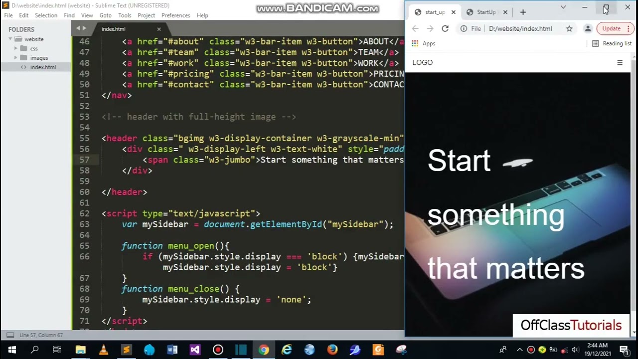 create website using html & w3 css   beginners tutorial #3 hero image section