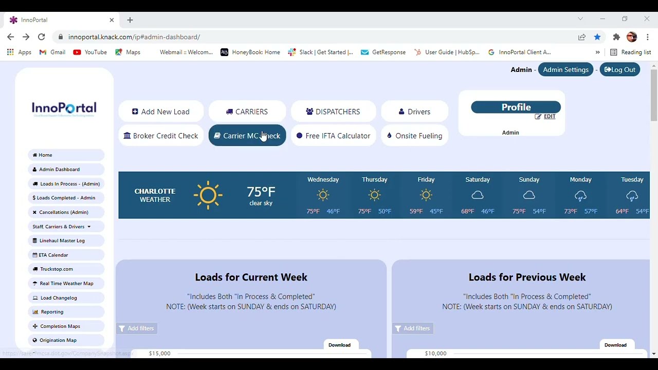 InnoPortal- Adding a Carrier-Dispatch Software Tutorial