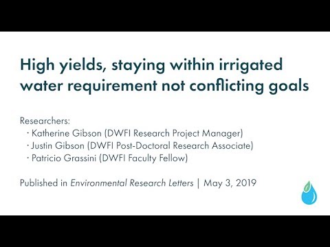 High yields, staying within irrigated water requirements not conflicting goals