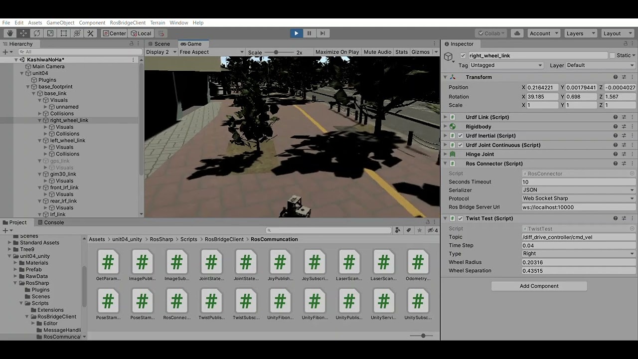 vtc unity connection test with ROS1 on Docker