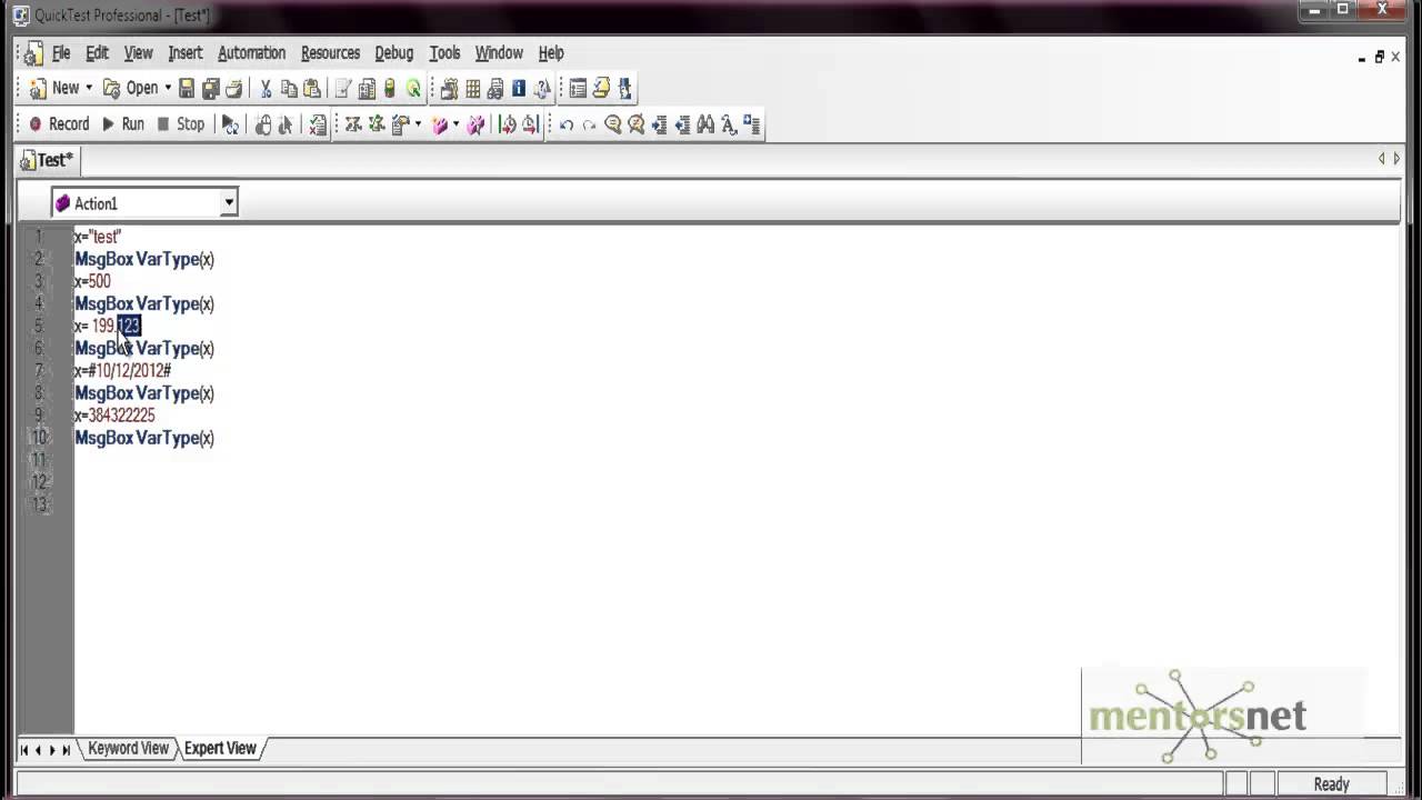 QTP 20 Visual Basic Primer -- VBScript Data Types