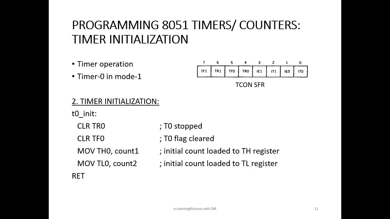 8051 Microcontroller 03  timer delay subroutine polling method