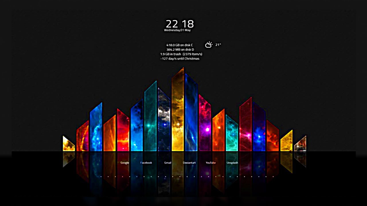 Clean And Minimalistic Rainmeter Skin In Window 10 Easy Customization In 2020 | By Hatrix Gaming