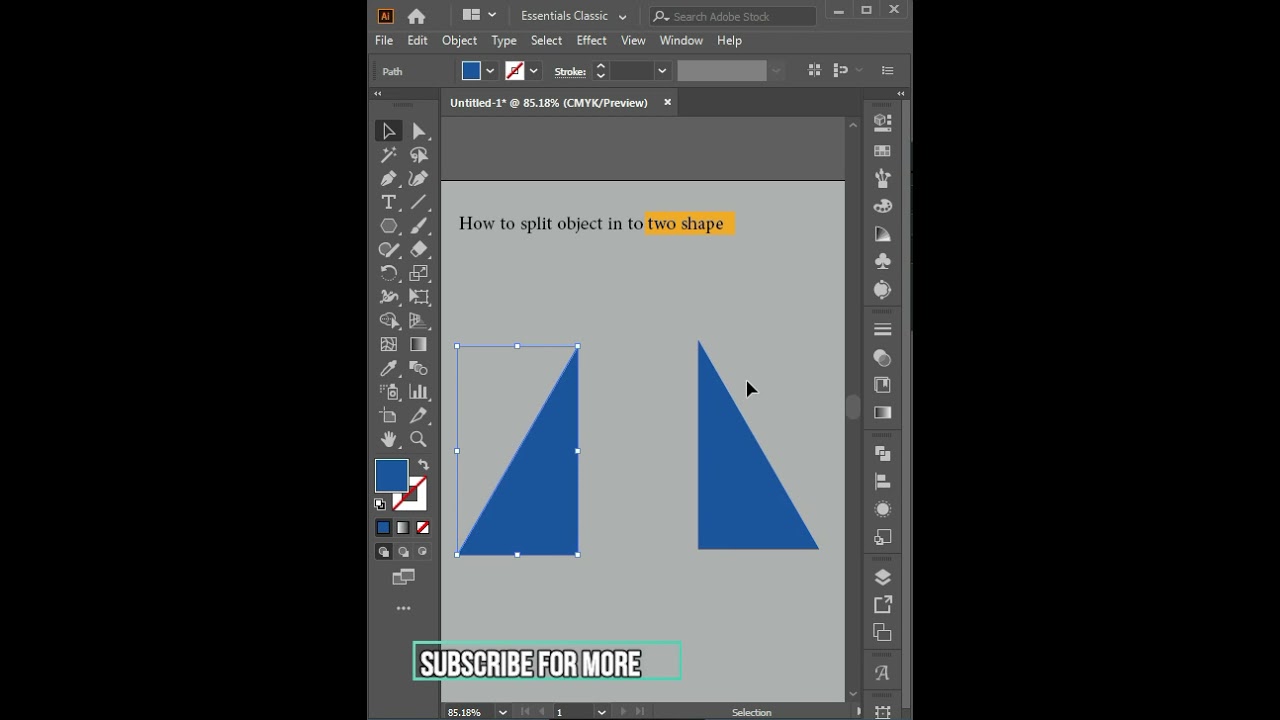 How to Split Shapes | Illustrator CC Tutorial #shorts