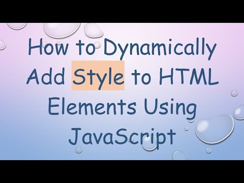 How to Dynamically Add Style to HTML Elements Using JavaScript