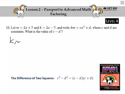 SAT Math - Scholarly Unicorn - Lesson 2, Question 10