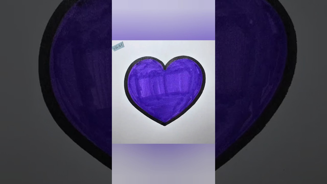 Purple heart drawing 💜 #heartdrawing #drawing #art