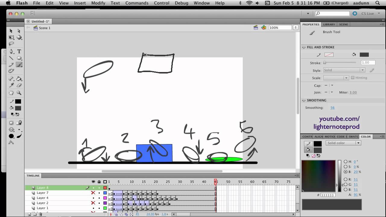 Adobe Flash Basics - How to Animate Falling Objects Part 2