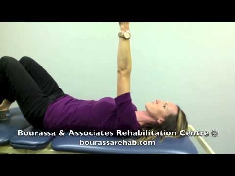 Shoulder protraction strengthening in supine lying