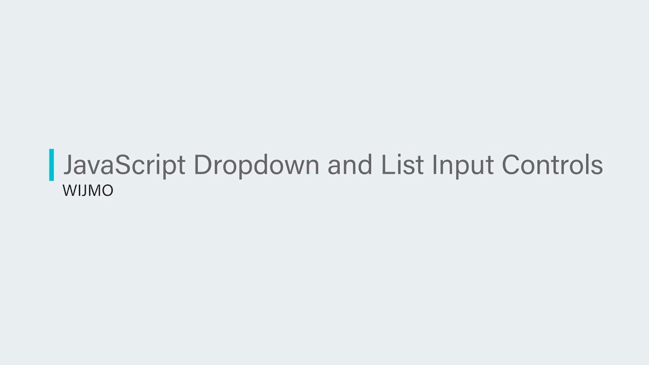 Feature Showcase: Wijmo’s JavaScript Dropdown and List Input Controls