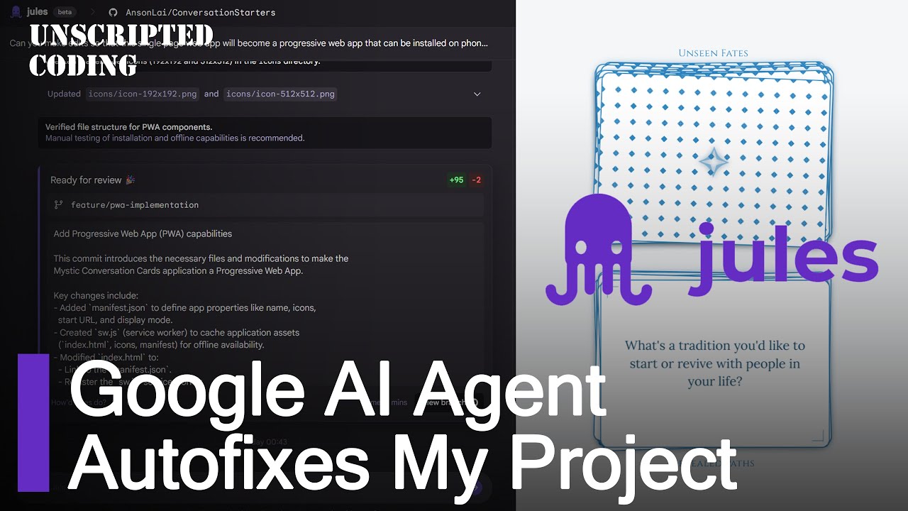 Google Jules - CRAZY AI AGENT Updates My GitHub Repo!! | Unscripted Coding