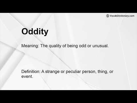 Oddity Meaning