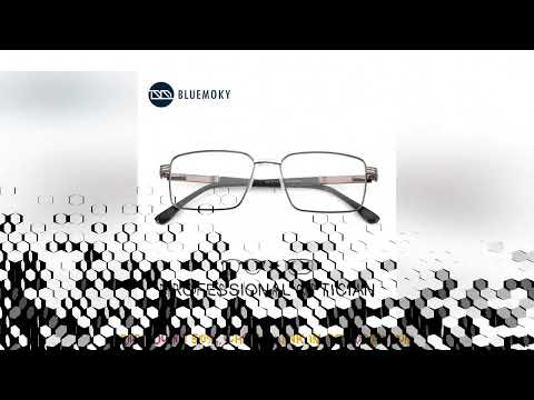 BLUEMOKY (M Size) Classics High-quality Metal Prescription Eyeglasses for Square Photochromic Rectan