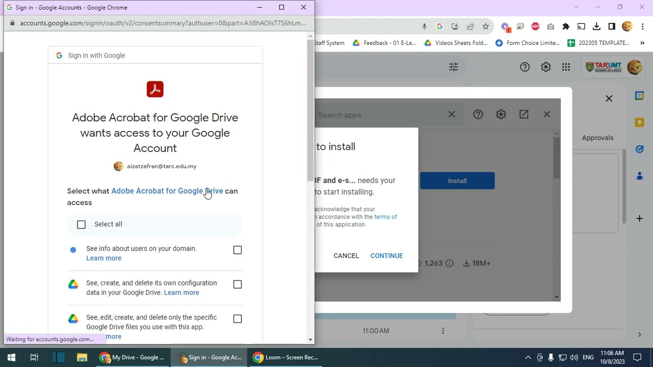 Install Adobe Acrobat for Drive Extension (Google Drive)