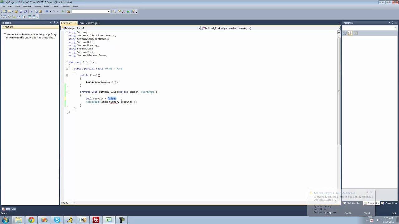 C# Beginners Tutorial - 4 - Variables