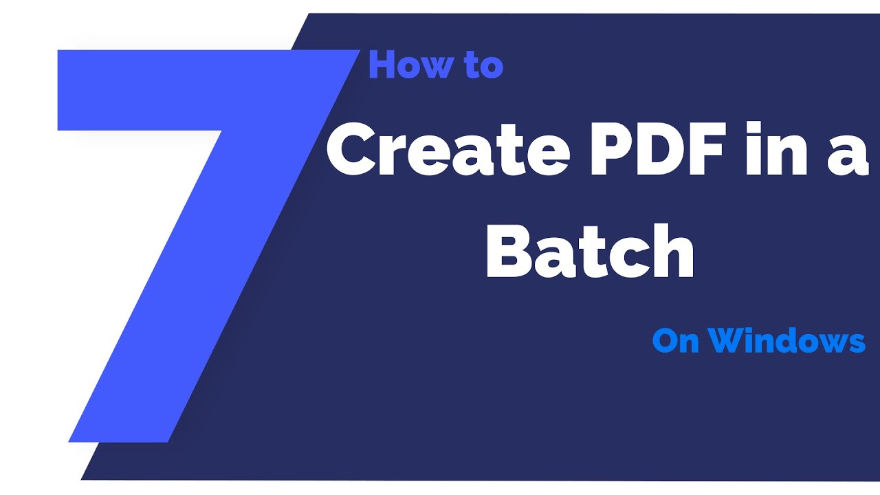 How to Create PDFs in a Batch on Windows | PDFelement 7