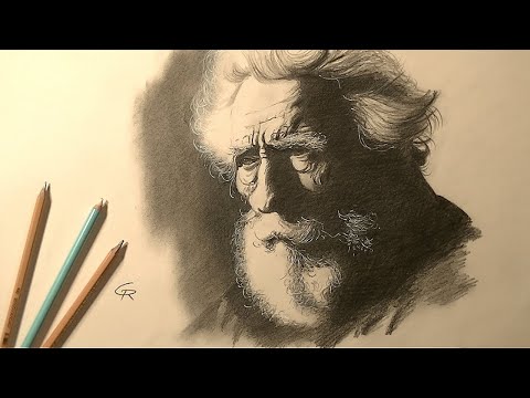 Old man pencil portrait